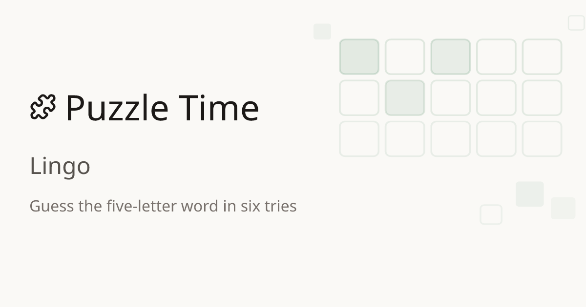 Daily Word Guessing Game - Play Lingo Free Online | Puzzle Time